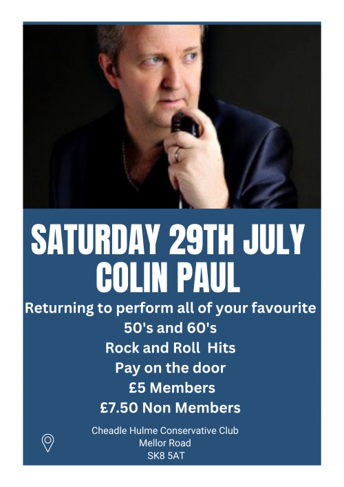 A social club - Forthcoming events at Cheadle Hulme Conservative Club