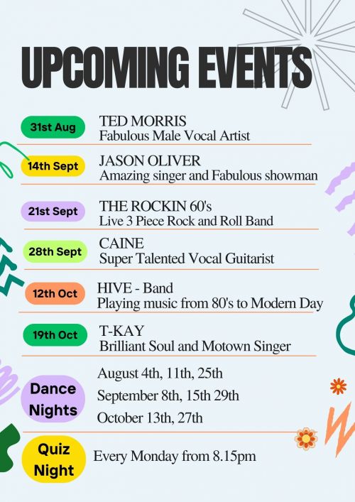 A social club - Forthcoming events at Cheadle Hulme Conservative Club